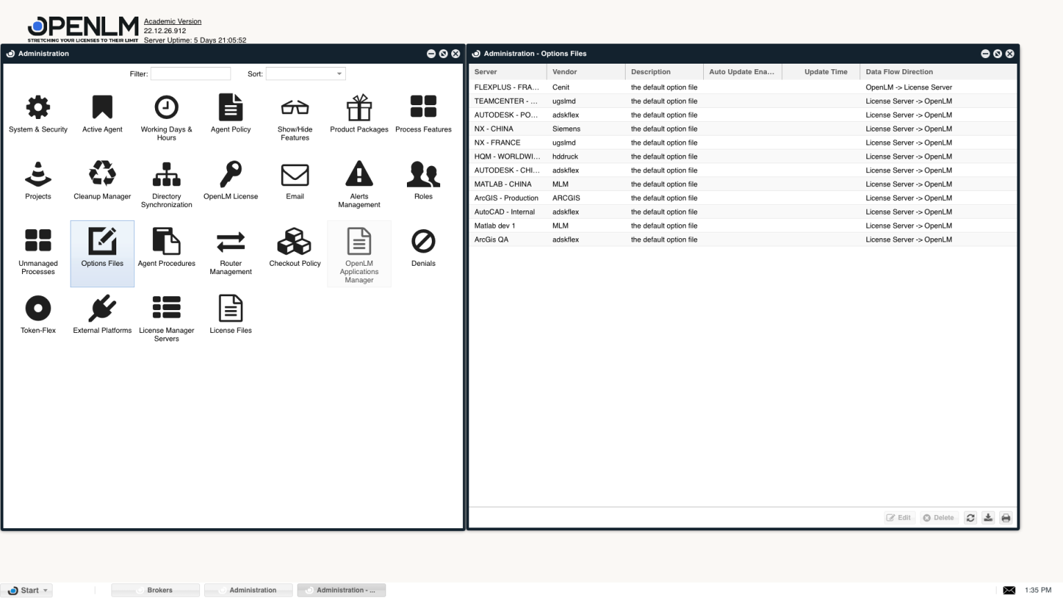 Options File management Using OpenLM EasyAdmin - OpenLM